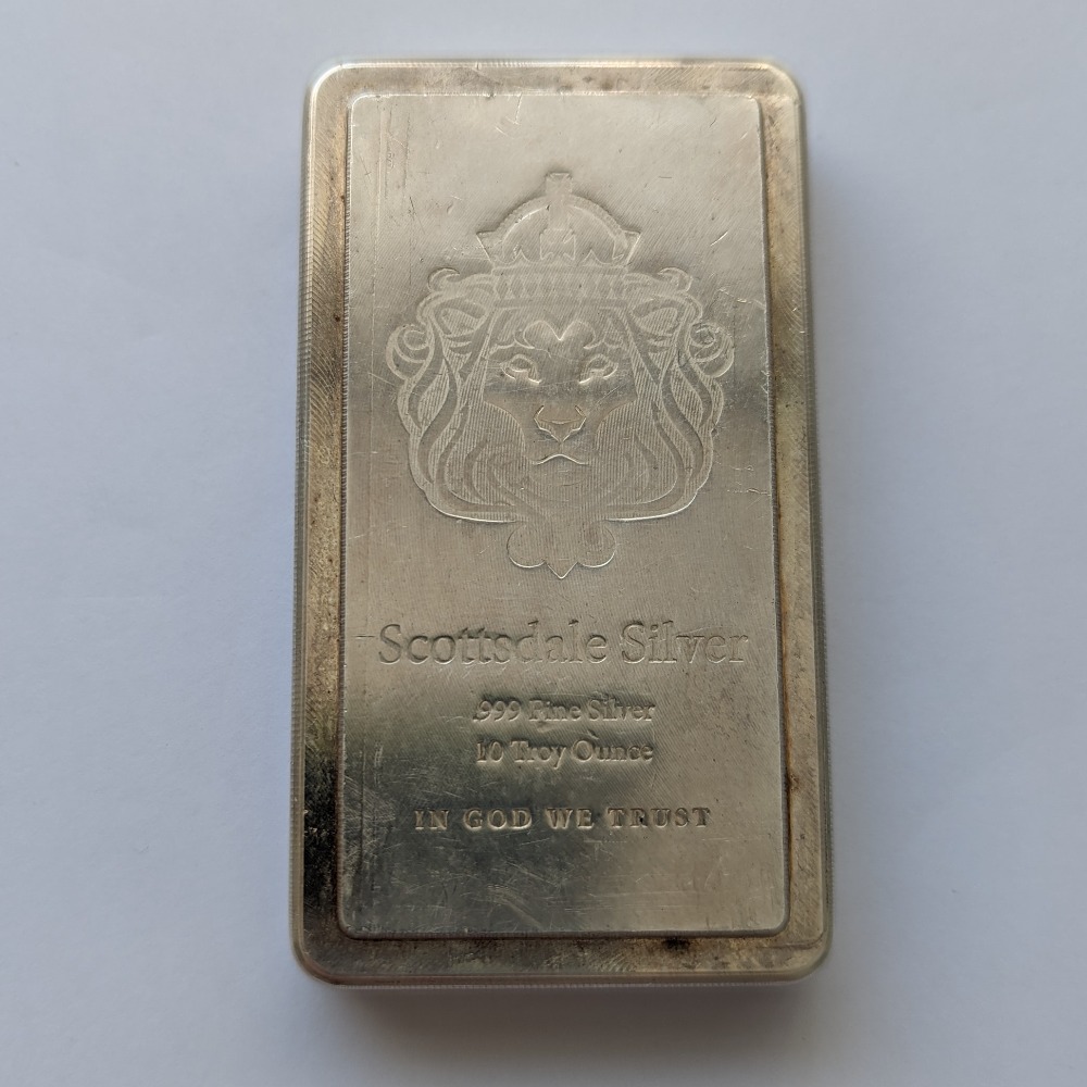 999 Fine Silver 10 Troy Ounce. *In God We Trust* Scottsdale Silver ...